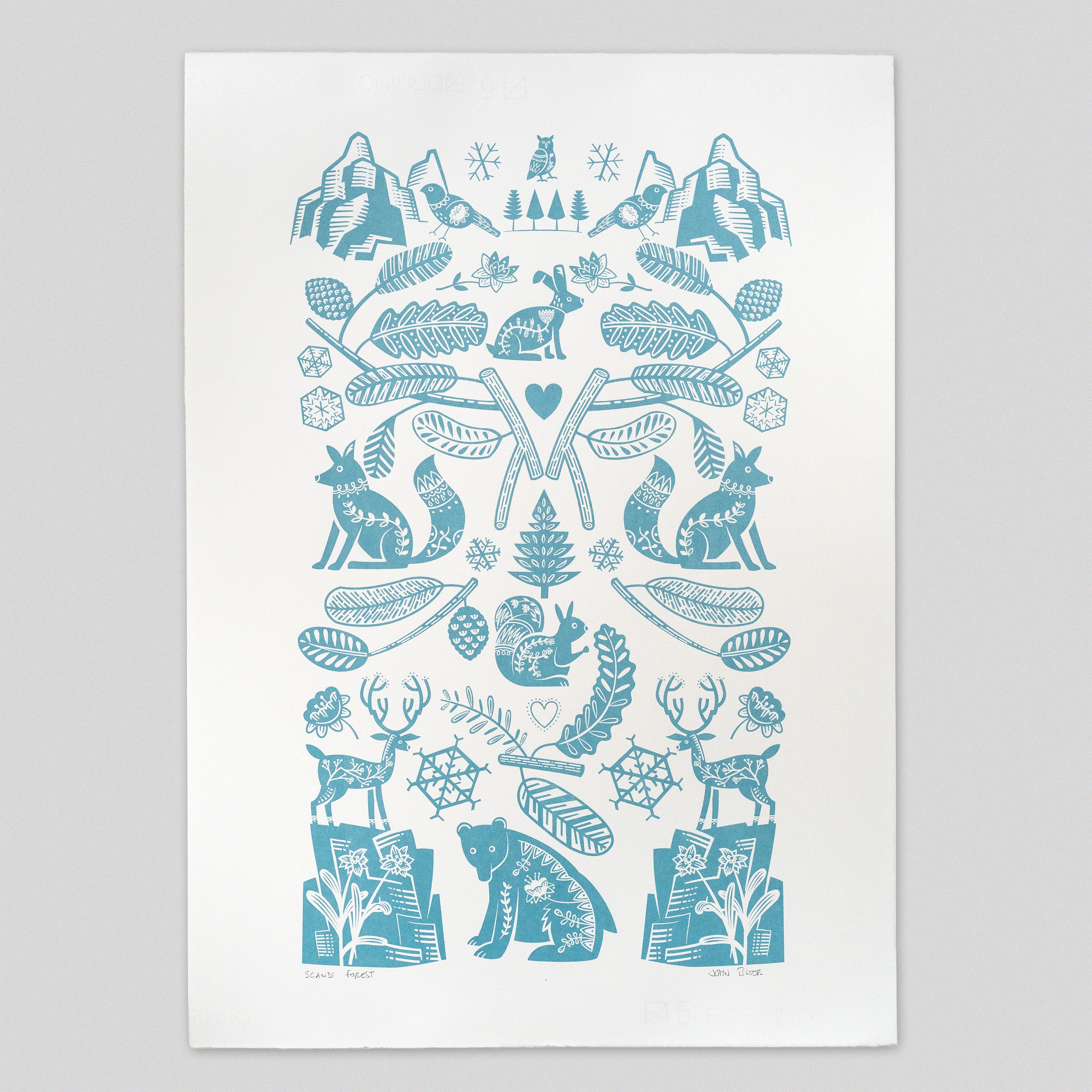 Scandi Forest hand printed unframed screenprint – John Bloor Printmaker