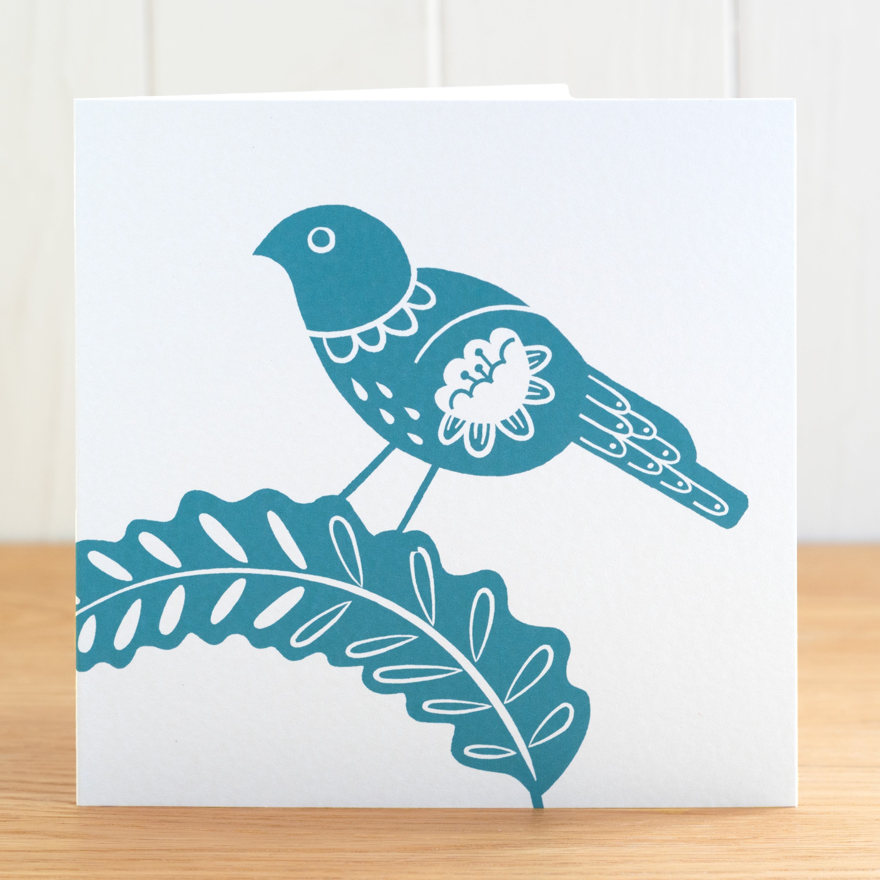 Scandi Forest Bird card – John Bloor Printmaker