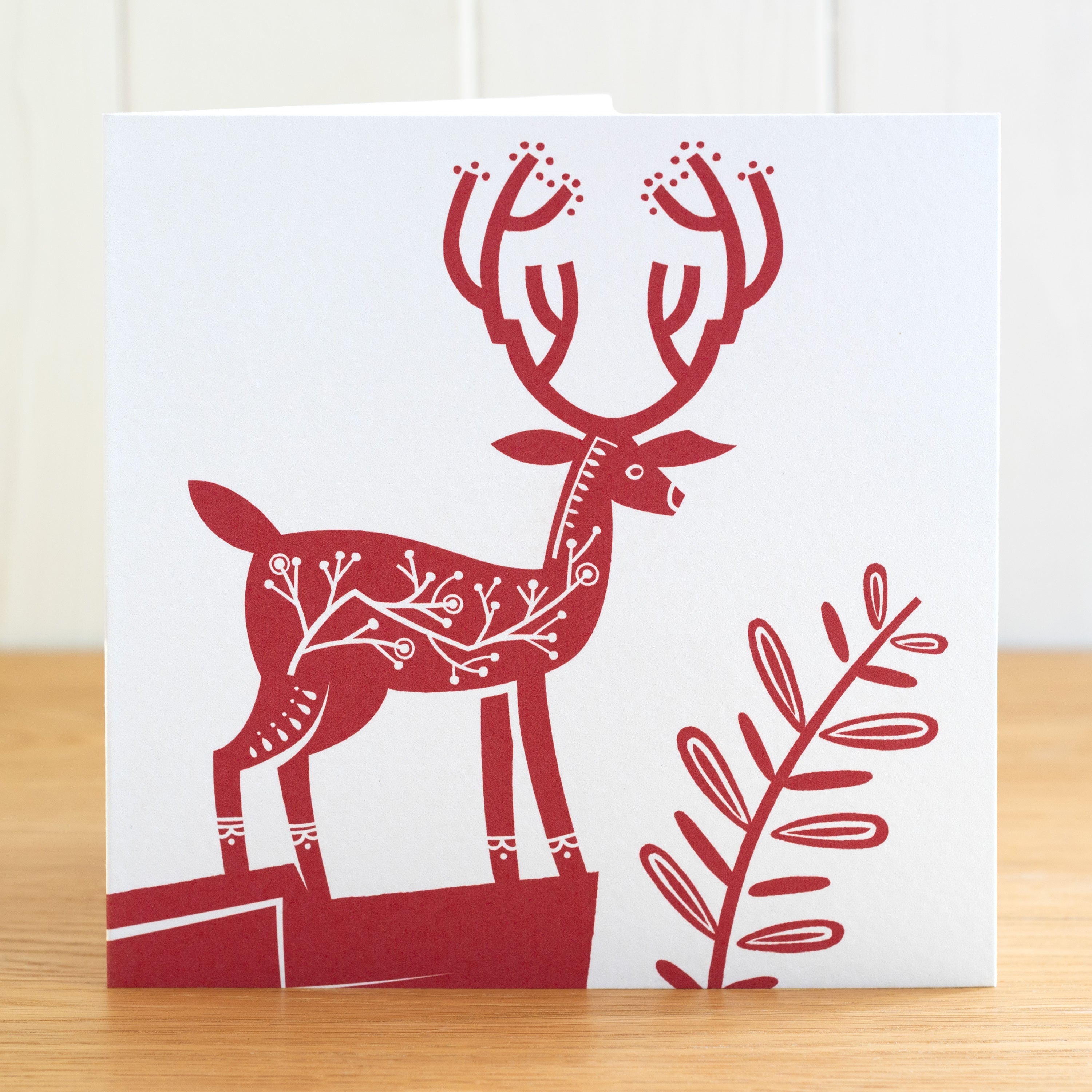 Scandi Forest Stag card – John Bloor Printmaker