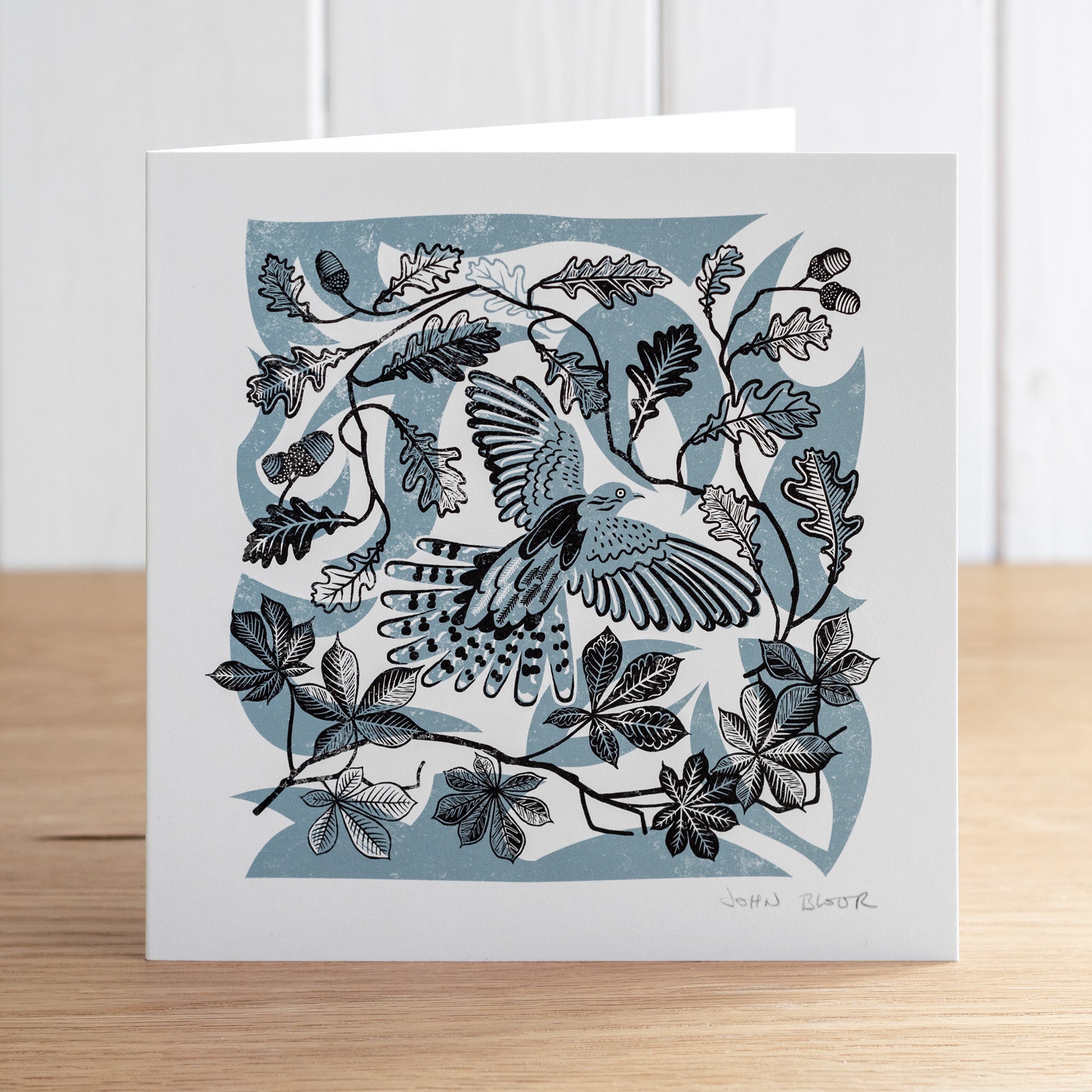 Take Flight Cuckoo greetings card, blank inside – John Bloor Printmaker