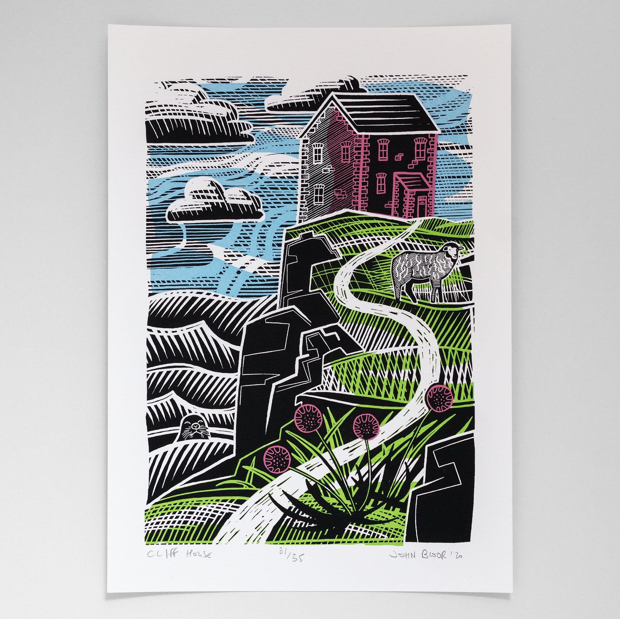 "Cliff House" screen print, limited edition – John Bloor Printmaker